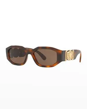 Versace Men & Apos;s Geometric Propionate Sunglasses Havana