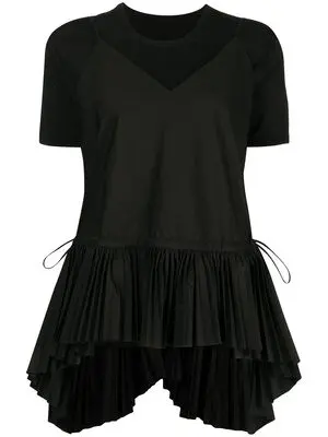 JUUN.J Pleated-hem T-shirt
