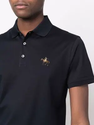 Ralph Lauren Purple Label Embroidered Logo Polo Shirt - Blue