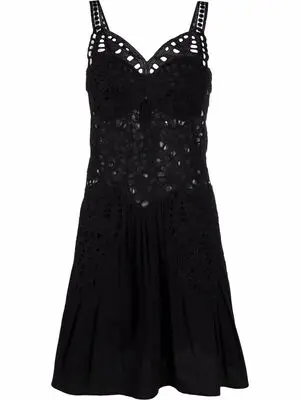 Alberta Ferretti Lace Style Cut Out Dress - Black