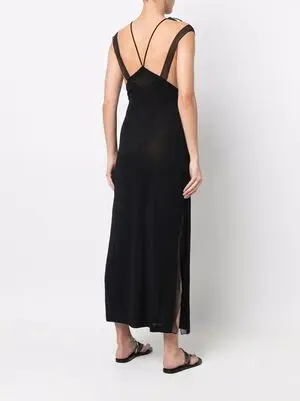 Alberta Ferretti Halterneck Mesh Silk Dress