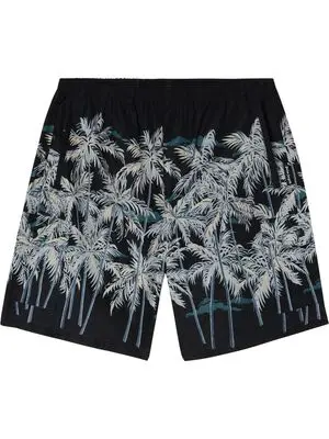 Palm Angels Palm-print Swimming Shorts - Black