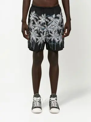 Palm Angels Palm-print Swimming Shorts - Black