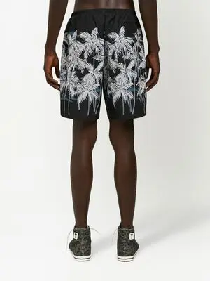 Palm Angels Palm-print Swimming Shorts - Black