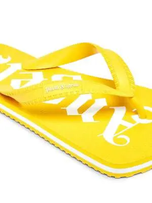 Palm Angels Logo-print Flip Flops - Yellow
