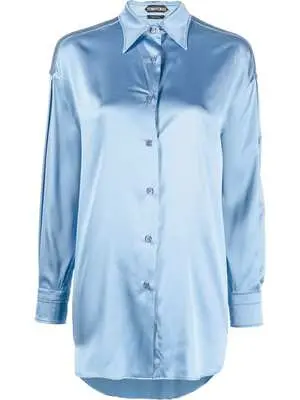 TOM FORD Stretch-silk Pointed-collar Shirt