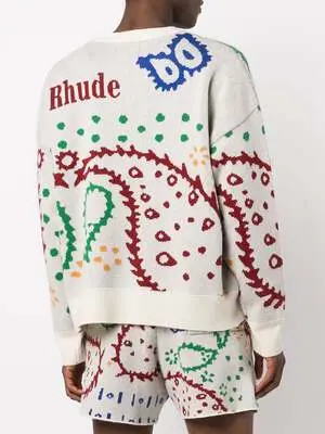 Rhude Intarsia Knit Sweater - Neutrals