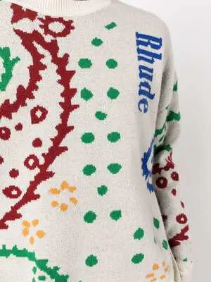 Rhude Intarsia Knit Sweater - Neutrals
