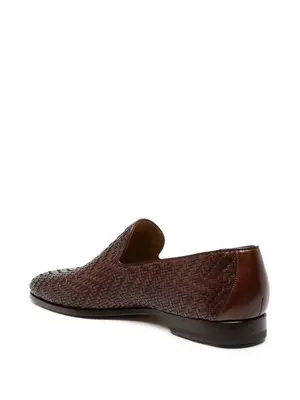 Magnanni Interwoven Leather Loafers - Brown
