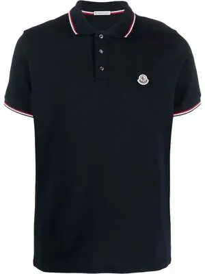 Moncler Striped Trim Polo Shirt