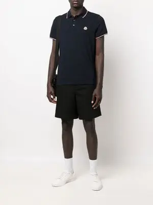 Moncler Striped Trim Polo Shirt