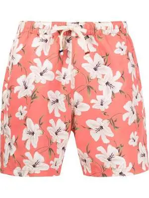 Altea Floral-print Swim Shorts - Orange