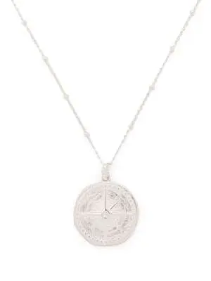DOWER & HALL Engraved Compass Pendant Necklace