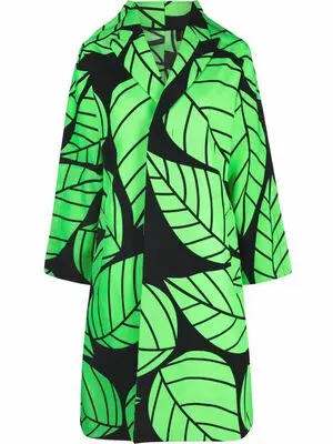 Comme Des Garçons Leaf-print Oversized Jacket