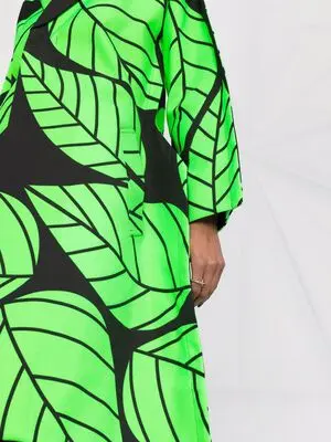 Comme Des Garçons Leaf-print Oversized Jacket