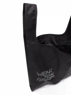 Comme Des Garçons Set Of Three Slogan Print Tote Bags