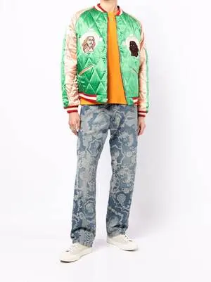 SAINT MXXXXXX Embroidered-slogan Bomber Jacket