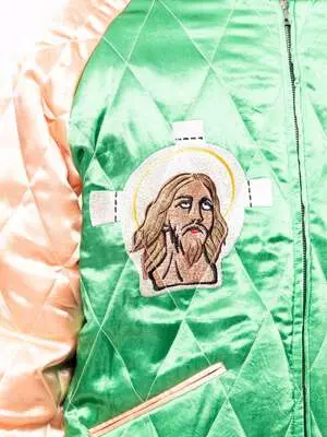 SAINT MXXXXXX Embroidered-slogan Bomber Jacket