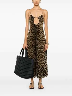 Saint Laurent Leopard-print Midi Dress