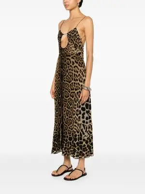 Saint Laurent Leopard-print Midi Dress