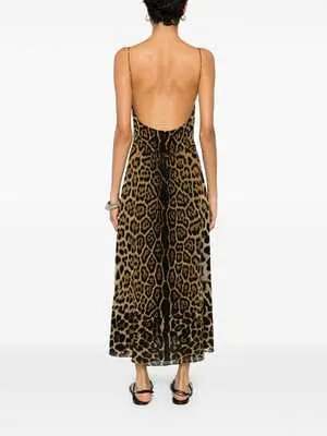 Saint Laurent Leopard-print Midi Dress