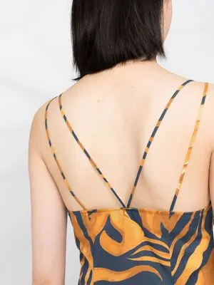 Alberta Ferretti Wave-print Maxi Dress