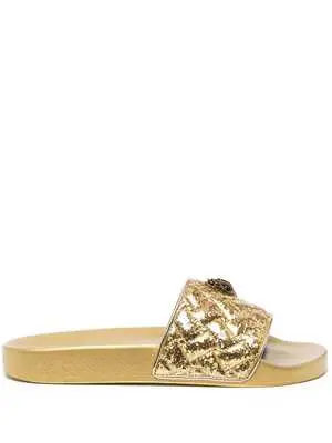 Kurt Geiger Metallic Quilted Slides
