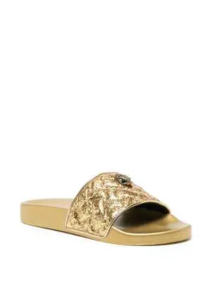 Kurt Geiger Metallic Quilted Slides