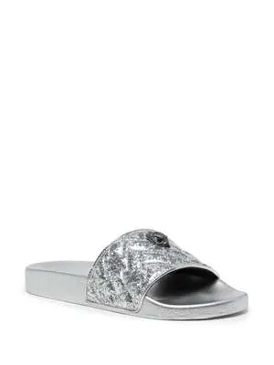 Kurt Geiger Metallic-effect Open-toe Slides