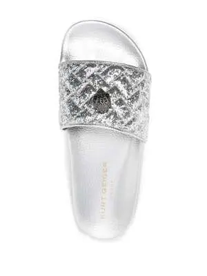Kurt Geiger Metallic-effect Open-toe Slides