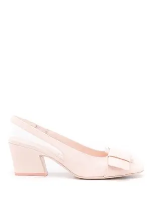 FERRAGAMO Bow-detail Leather Pumps - Neutrals