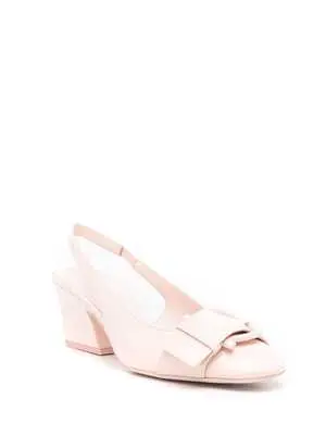 FERRAGAMO Bow-detail Leather Pumps - Neutrals