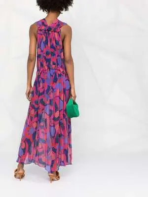 Isabel Marant Étoile Abstract Pattern Plunging V-neck Dress