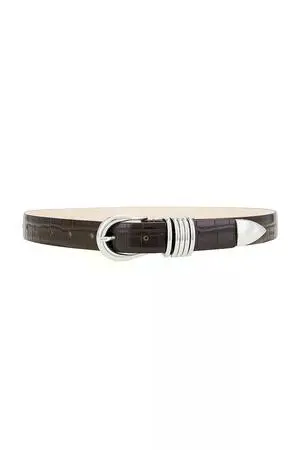 DEHANCHE Hollyhock Belt Dark Chocolate Croc & Silver