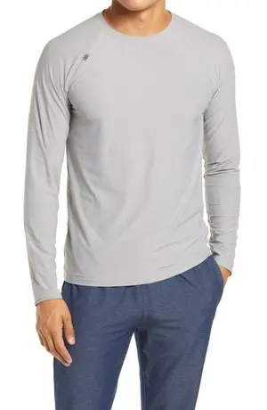 RHONE Reign Long Sleeve T-shirt - Light Gray Heather