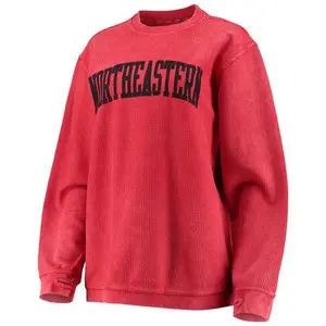 PRESSBOX Northeastern Huskies Comfy Cord Vintage Wash Basic Arch Pullover Sweatshirt