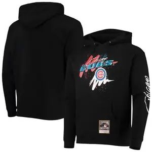Mitchell & Ness Chicago Cubs Hyper Hoops Pullover Hoodie - Black