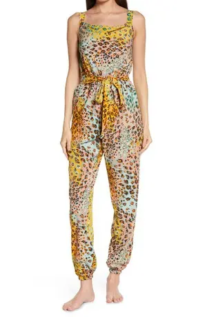 LIGHTCODES Cowl Neck Tank Jumpsuit Wildling Print