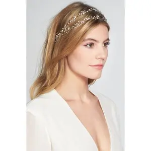 Brides & Hairpins Brides & Hairpins Gia Double Banded Headpiece 14 K Gold
