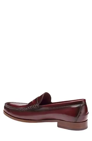 Johnston & Murphy Baldwin Penny Loafer - Bordeaux Brush Off Full Grain