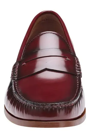 Johnston & Murphy Baldwin Penny Loafer - Bordeaux Brush Off Full Grain