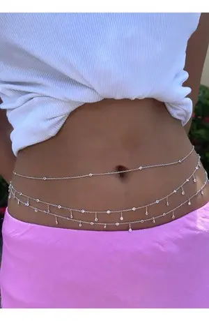 SHYMI Cubic Zirconia Body Chain - Silver