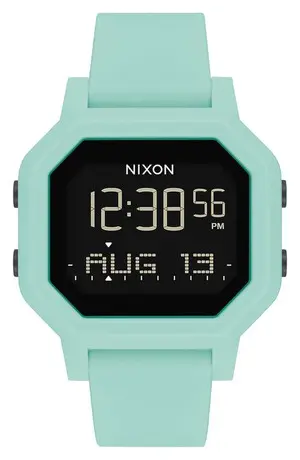 Nixon Siren Digital Recycled Plastic Strap Watch - Aqua