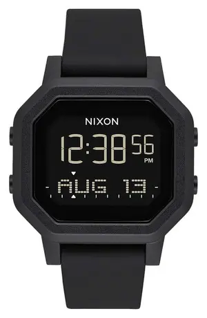Nixon Nixon Siren Digital Recycled Plastic Strap Watch Black
