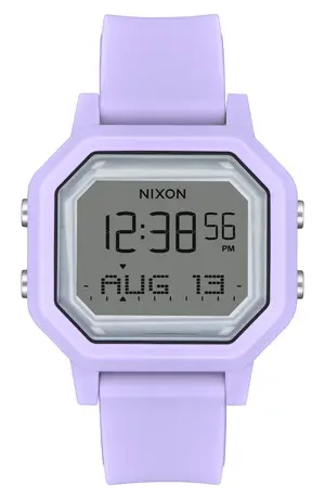 Nixon Nixon Siren Digital Recycled Plastic Strap Watch Lavender Positive