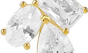 SHYMI Multi Shape Cubic Zirconia Stud Earrings - Gold