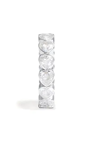 SHYMI Heart Cubic Zirconia Eternity Band - Silver