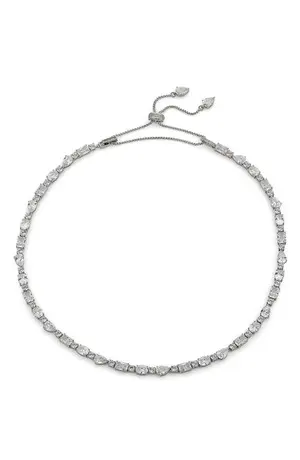 Nadri Cubic Zirconia Choker Necklace - Rhodium
