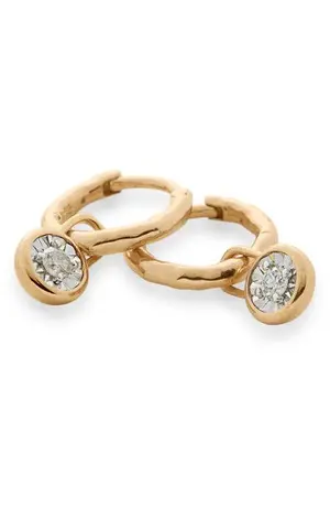 Monica Vinader Monica Vinader Diamond Essential Huggie Earrings Gold