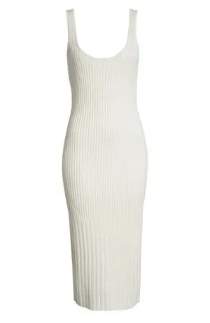 open edit ribbed sweater tank dress Open Edit Ribbed Sweater Tank Midi Dress In Ivory Cloud - 50% Off